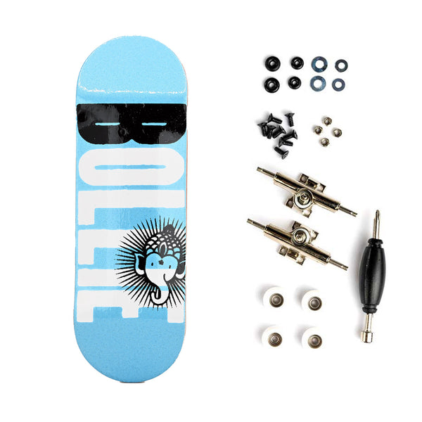 Bollie Fingerboard Complete Set - Logo New Light blue Graphic 32mm ...